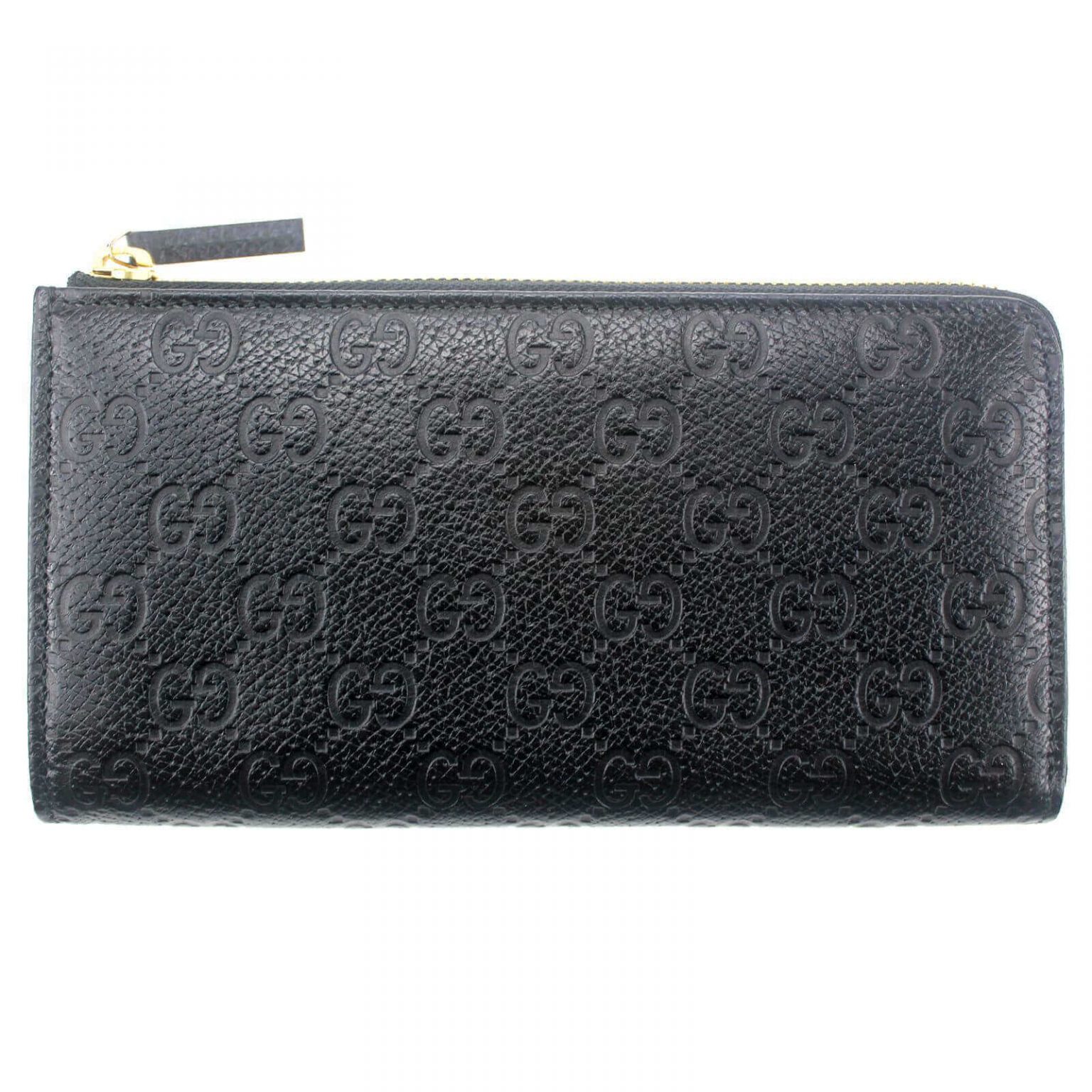 Gucci Wallet Sale | Leather GG Guccissima Zip Black | BagBuyBuy